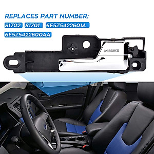 FAERSI Inside Interior Door Handle Front Driver & Passenger Side Replacement for 2006 2007 2008 2009 2010 2011 2012 Fusion, 07-11 Lincoln MKZ & Mercury Milan 06 Zephyr 6E5Z5422601A, 6E5Z5422600AA