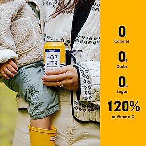 HOP WTR Sparkling Hop Water, Mango 12 Pack, Sugar Free, Low Carb Non Alcoholic Drinks, NA Beer, Adaptogen Drink, No Calories, Adaptogens & Nootropics for Added Benefits, 12 oz Cans