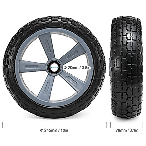 LIXADA 10" Kayak Trolley Tire Kayak Trailer Tire Puncture-Proof Tire Wheel for Kayak Canoe Trolley Cart Replacement Tire Wheel 1pc