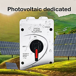 VEVEL 1 PCS Solar Electrical Isolator Switch 1000V DC Isolator Switch with 2 Pairs Solar Connectors for Solar Power System