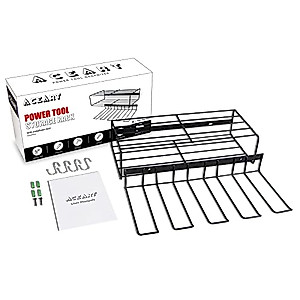 Aceart Power Tool Organizer with 4 Hook Heavy Duty, Separate Electric Drill Storage Rack Heavy Duty Metal Hardware Tool Shelf for Garage Wall, Handheld Tools