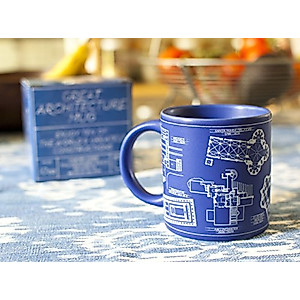 The Unemployed Philosophers Guild Architecture Coffee Mug - Architectural Drawings of Famous Buildings - from Classic to Classical - Comes in a Fun Gift Box