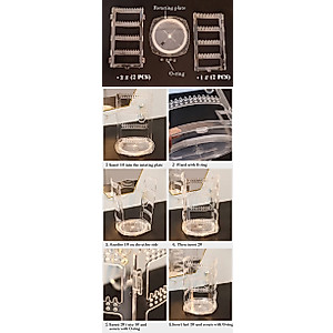 Sooyee 360 Rotating Earring Holder and Jewelry Organizer, 4 Tiers Jewelry Rack Display Classic Stand, 156 Holes and 160 Grooves for Necklaces Earrings Piercings, Black