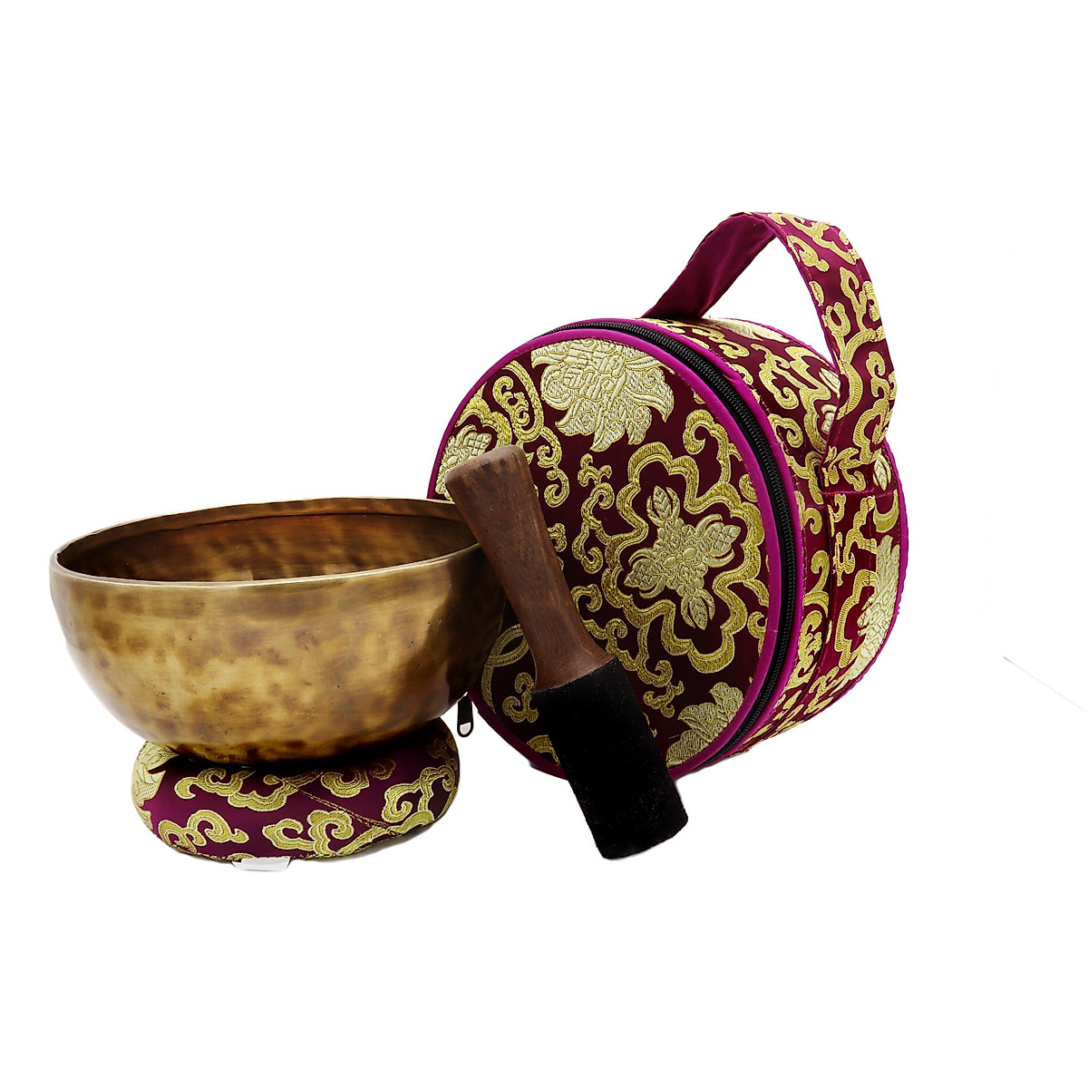 Tibetan Singing Bowl 8 Inch Large Hand Hammered Chakra Bowl 7 Metal Meditation Bowl for Cleansing, Chakra Balancing, Mindfulness, Yoga, Décor, Gift Set (Comes with Cushion, Mallet and Box