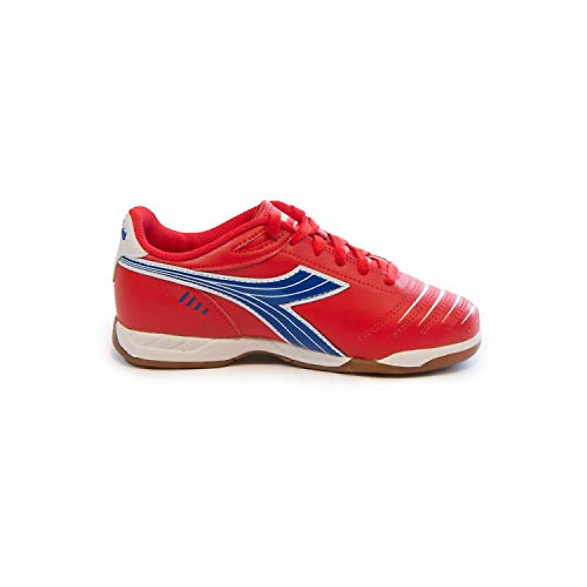 Diadora Kids' Cattura ID JR Indoor Soccer Shoes (6 Big Kid, Red/Royal Blue)