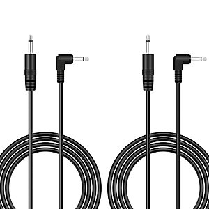 Bolvek 2 Pack 6ft 3.5mm 1/8" Male TS Mono Plug to 90 Degree Right Angle 3.5mm Male Mono Jack Audio Cable