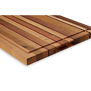 TeakCraft Large Wood Cutting Board with Juice Grove, Chopping Board, Knife Friendly, Reversible, Cheese Board, Gift Box Included, The Epirus (18x14x1.2 inch)