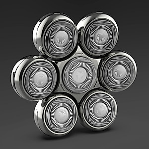 Fxlpower 7D Electric Head Shaver Replacement Blades Head Replacment Razors for Bald Men 7 Heads Blade for More Smooth and Close Shaving