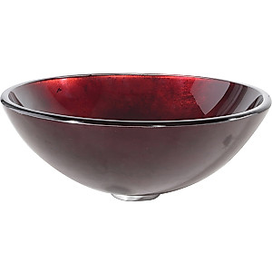 Irruption Red Glass Vessel Bathroom Sink with PU-MR Chrome