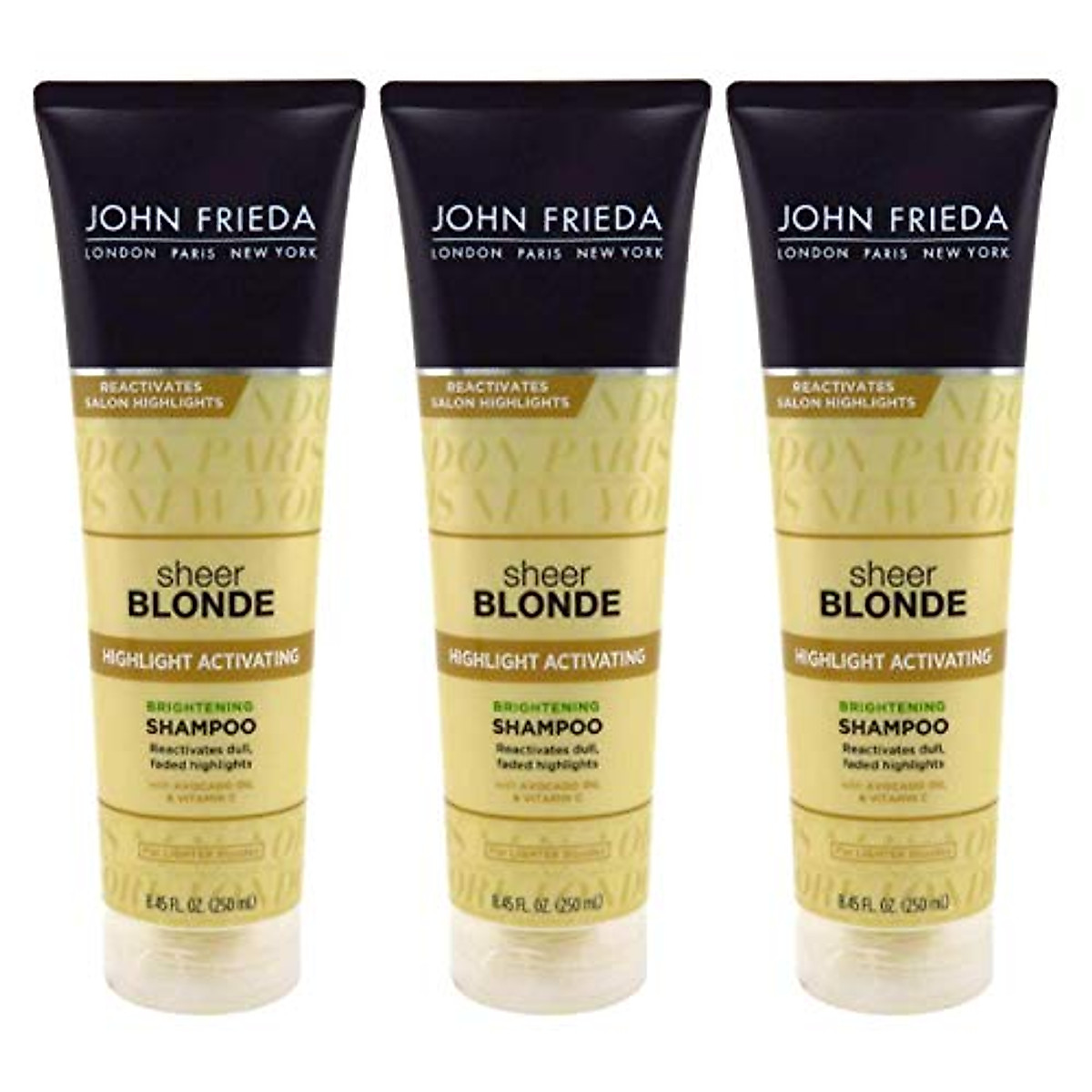 John Frieda sheer blonde Highlight Activating Enhancing Shampoo For Lighter Blondes 8.45 oz (Pack of 3)