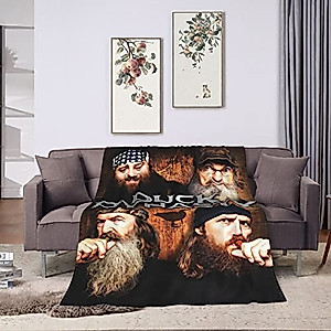 dfasrba Duck Reality Show Dynasty Programme Throw Blanket Flannel Printed Super Soft Blanket Full Size Bed for Sleepers,Bed,Sofa 60"x50"