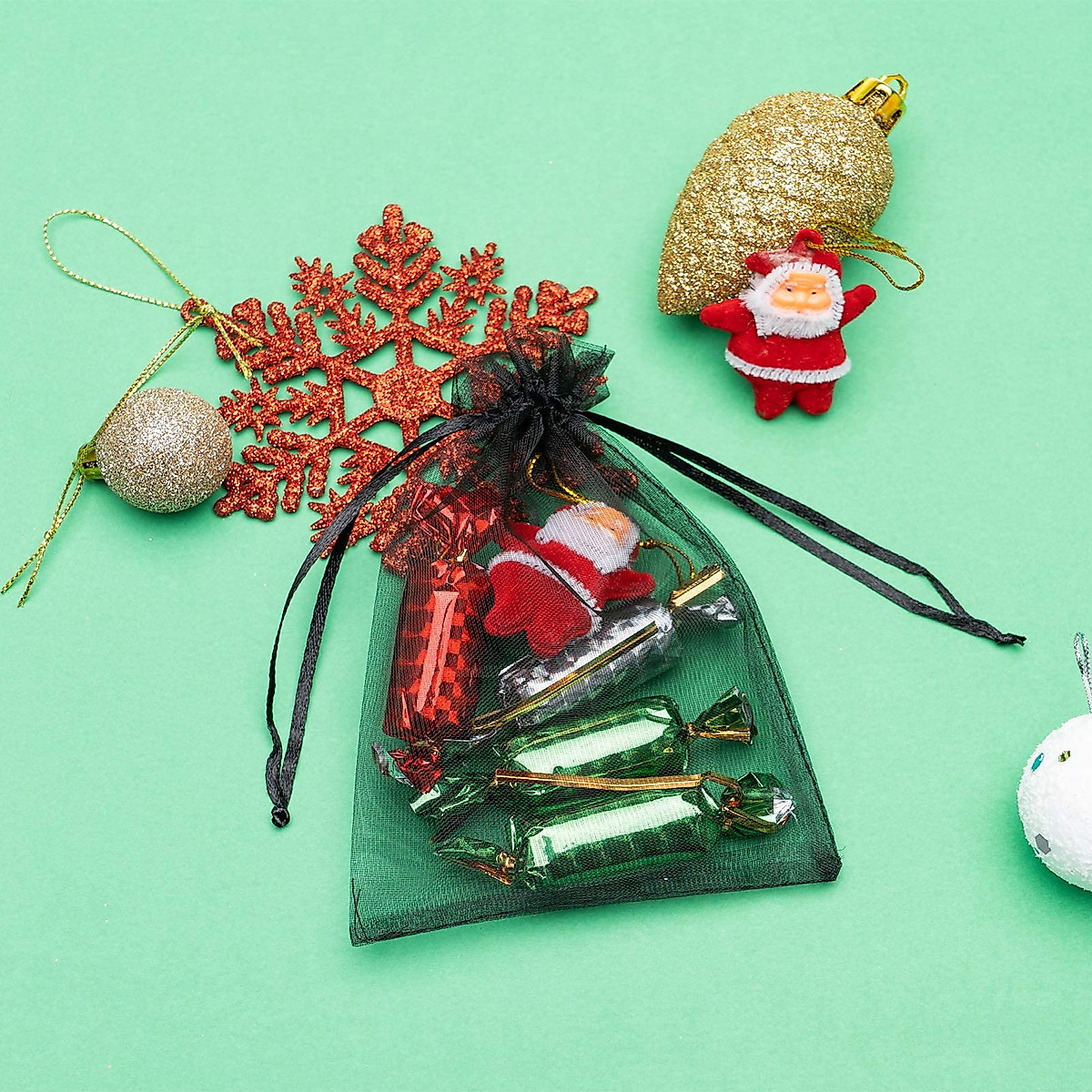 Tendwarm 50PCS 5X7 Inches Drawstring Organza Gift Bag Jewelry Favor Pouches mesh bags drawstring Candy Bags