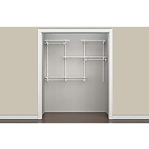 ClosetMaid ShelfTrack Wire Closet Organizer System, Adjustable from 4 to 6 Ft., With Shelves, Clothes Rods, Hardware, Durable Steel, White