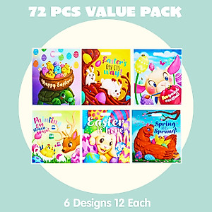 JOYIN 48 Pcs Easter Gift PE Bags 11.8" x 11.8", Egg Shaped PE Easter Gift Goodie Bags Party Treat Bags for Easter Egg Hunt, Easter Kids Party Favor Supplies