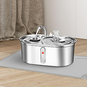 Easterville 4 PCS Replacement Filters for Stainless Steel Cat Water Fountain, Two Spout Pet Water Fountain Four Filtration Filters, 3L/101oz Dog Water Dispenser, 4 x Carbon Filter, 4 x Sponge Filter