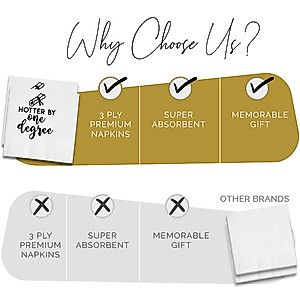 One Degree Hotter - Hotter By One Degree Set of 50 Thick 3 Ply Graduation Napkins, Perfect Graduation Party Favors, 2023 Graduation Decor, Grad Party, or Graduation Party Favors for Guests