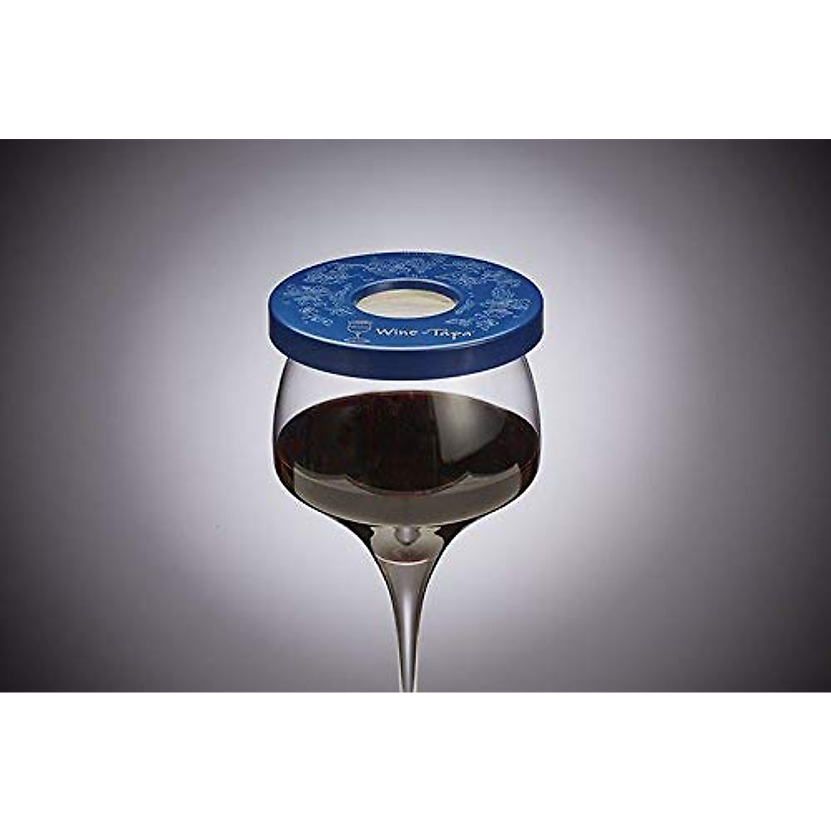 Wine Tapa Drinking Glass Covers - Use as Cover for Coffee Mugs, Soda Cans and Drinking Glasses, Set of 2 No Spill Drink Covers (Merlot/Navy)