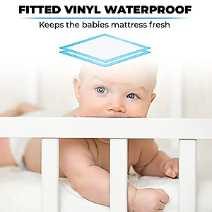 Deluxe Vinyl Zippered Crib Mattress Cover Full Encasement 28" x 52" Standard Size Waterproof (28" x 52", Zippered Crib Mattress Cover)