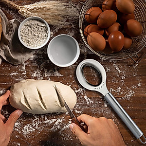DOUGHTY - Dough Kneading & Mixing Tool - Stainless Steel Hand Mixer - Ideal for Thick Sticky Doughs - Great Bread Kneading Tool & Danish Dough Whisk Alternative - Gift Box Included