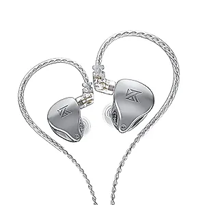 KZ-AST in-Ear Monitors, 24BA Top-Level Configuration HiFi Stereo Earphones, Lightweight Noise Isolating Stage IEM Wired Earbuds/Headphones for Musician Audiophile (Without Mic, Silvery)