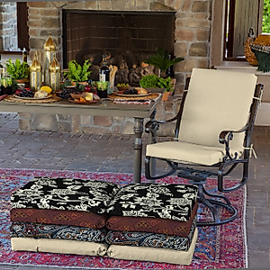 Arden Selections Outdoor Midback Chair Cushion, 18 x 16.5, Rain-Proof, Fade Resistant 16.5 x 18, Tan Leala