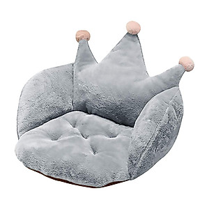 Crown Seat Cushion Soft Warm Comfortable Seat Pad Cushion for Support Waist Backrest Non-Slip Plush Pad Pillow for Home Office Chair Car Seat