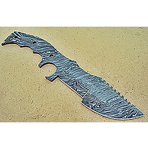 Poshland BB-17 Handmade Damascus Steel Blank Blade Full Tang Tracker Knife