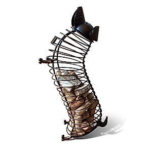 Wine Cork Holder - A Decorative Wine Cork Holder Wine Barrel in The Shape of a Cute Metal Dog A Dachshund for Wine Lovers. Great for Wine Corks