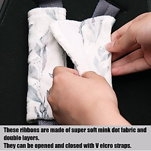 DILIMI Head Support for Car Seat, Head Support and Strap Covers, Carseat Head and Neck Protection (Leaf)