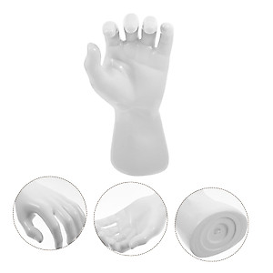 Table Top Display Stand Hand Model for Gloves Hand Mannequin Jewelry Display Stand Male Hand Model for Bracelet Bangle Gloves Ring Display White Left Plastic Gloves