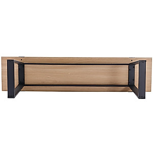 VESCASA 60" Wood Dining Bench with Black Metal Legs for Dining Room, Kitchen, Natural Oak