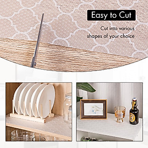Cooyes Shelf Liner – Non-Adhesive Shelf Liners for Kitchen Cabinets – Waterproof Shelf Paper with Modern Pattern – Durable EVA Cabinet Liners