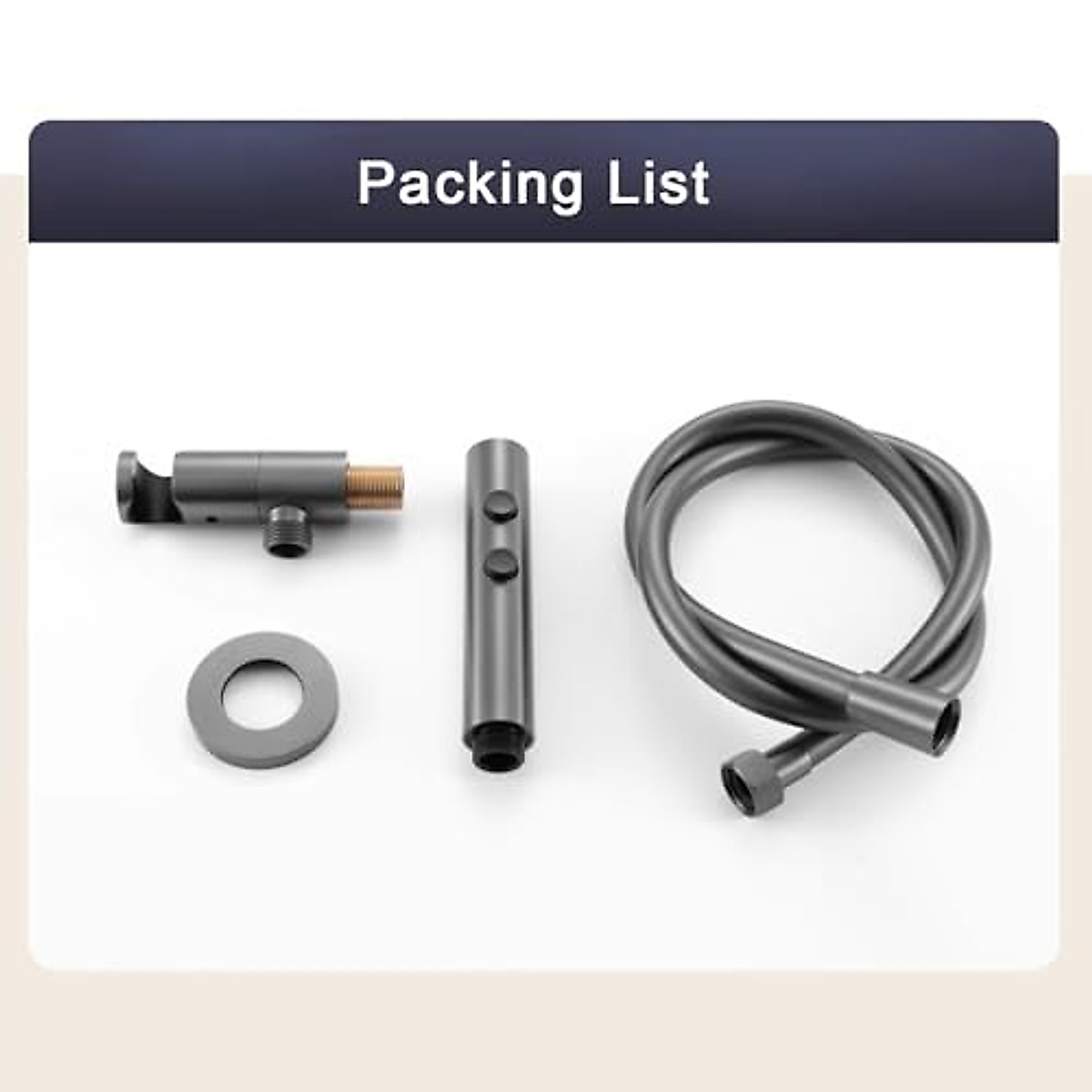 GLYYR Brass Handheld Bidet Sprayer for Toilet, 2-Mode Bidet Sprayer with Bidet Hose, Cloth Diaper Toilet Sprayer Bidet Attachment, Suitable for for Feminine Hygiene, Gun Gray