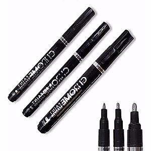 Nenrte 3pcs Silver Mirror Marker, Liquid Mirror Marker Model Gloss Oil-based Paint Marker Pen Watercolor, Liquid Paint Pens Marker Set for on Any Surface
