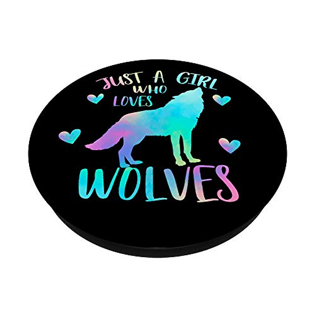 Just a Girl Who Loves Wolves - Cute Wolf Lover Girls Gifts PopSockets PopGrip: Swappable Grip for Phones & Tablets