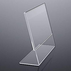 NIUBEE Acrylic Sign Holder 8.5x11 Inches 3 Pack Landscape, Slant Back Clear Paper Frames, Plastic Flyer Display Holder, Document Menu Table Stand for Office, Store, Restaurant -Horizontal