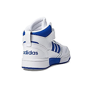 adidas Men's Postmove Mid Basketball Shoe, White/Team Royal Blue/Grey, 9