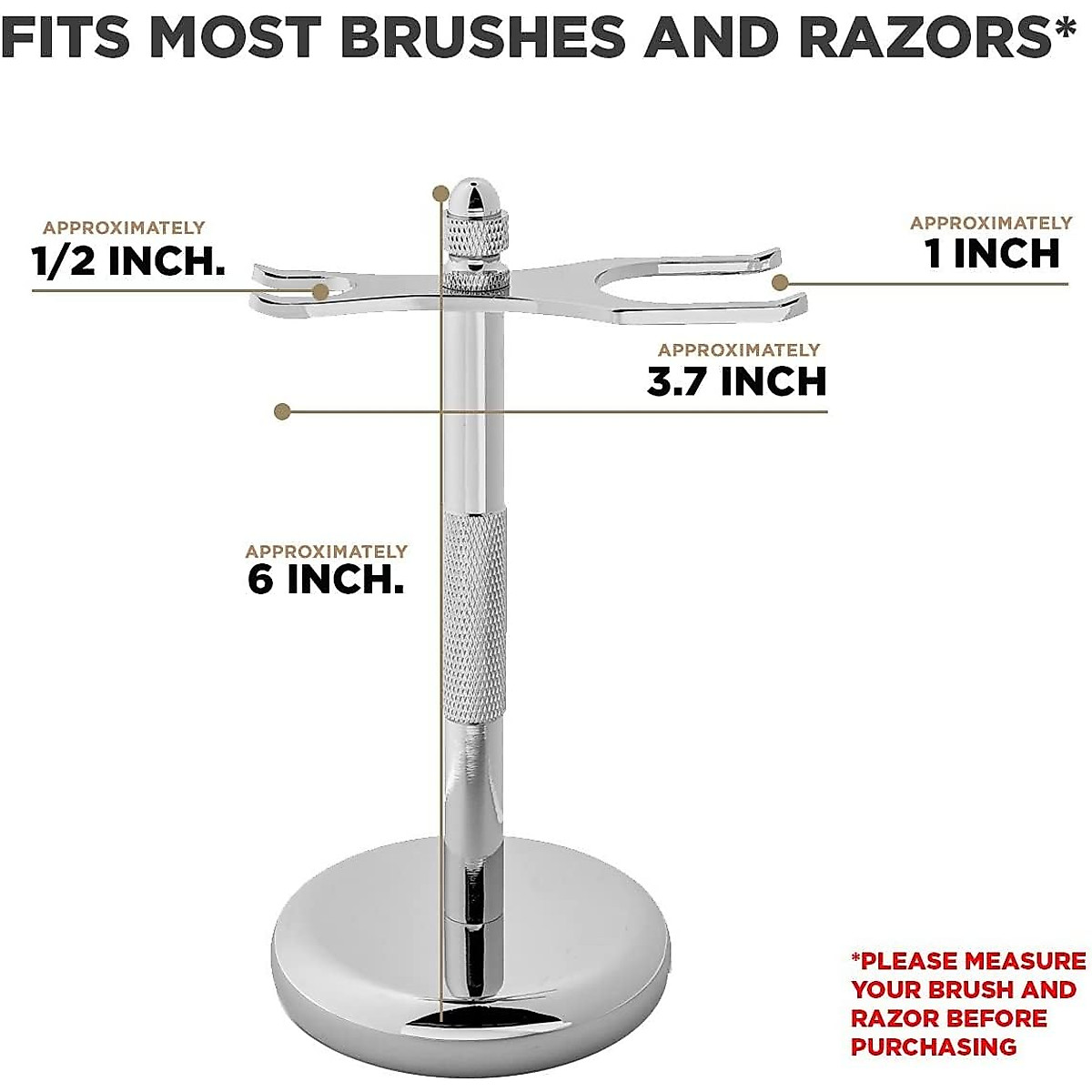 Perfecto Deluxe Chrome Razor and Brush Stand - The Best Safety Razor Stand. This Will Prolong The Life of Your Shaving Brush, metal
