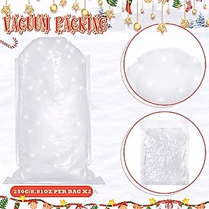 Christmas Fake Snow Decoration Glitter Artificial Snow Fluffy Snow Fiber Cotton Decor Indoor White Soft Christmas Snow for Christmas Mantle Village Nativity Set Holiday Winter Decor (17.63 Oz)