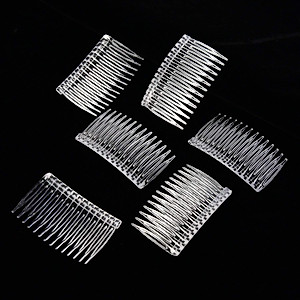 Pangda 10 Pieces Clear Hair Combs Women Hair Clip Combs 14 Teeth Plastic Bridal Wedding Veil Combs for Girl Fine Hair Styling Accessories