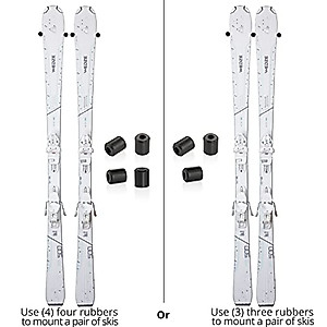 Arkorus [New] (8 x PCS) Ski Wall Mount, Ski Storage, Vertical Ski hanger Wall holder support Durable rack to safely store and display your Skis