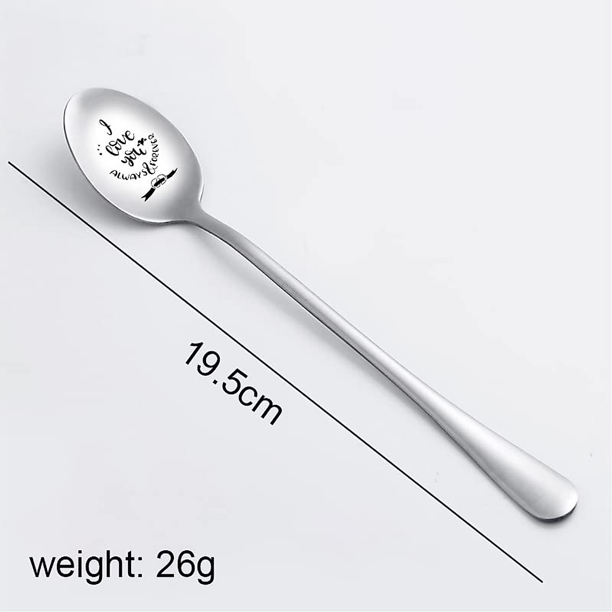 Fathers Mothers Day Gifts for Mom Dad I Love You Always and Forever Gifts Spoons for Best Friends Grauduation Gifts Boyfriend Husband Anniversary Birthday Gift Coffee Tea Bestea spoon