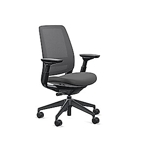 Steelcase Series 2 Office Chair, Black Frame and 3D Microknit Back, Era Fabric (Onyx)