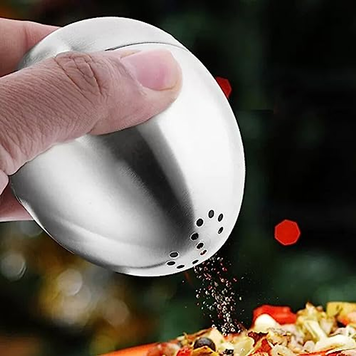 Yardwe Stainless Steel Container Egg Shaped Salt and Pepper Shakers Stainless Steel Shaker Bottles Seasoning Container Empty Condiment Jar for Kitchen Home Bbq Toilet Planter Pot
