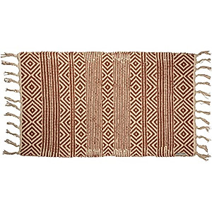 Primitives by Kathy Terracotta & Cream Textured Geometric Design Bohemian Decorative Area Rug
