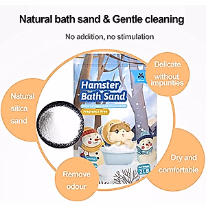 kathson Hamster Bathing Sand with Sandbox Bathroom, Small Animal Cleansing Potty Litter Dust Gerbil Grooming Sand Bath for Dwarf Hamster Gerbil Mouse