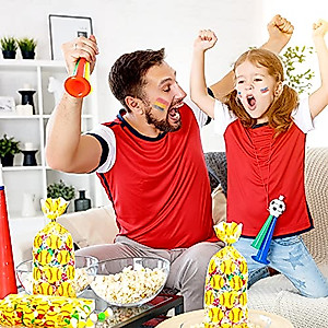 Outus 100 Pieces Softball Party Cello Bags Cellophane Softball Treat Bags Softball Goody Gift Treat Bags with 200 Gold Twist Ties for Birthday Favors Party Supply Bags Goody Favor Bags (Transparent)