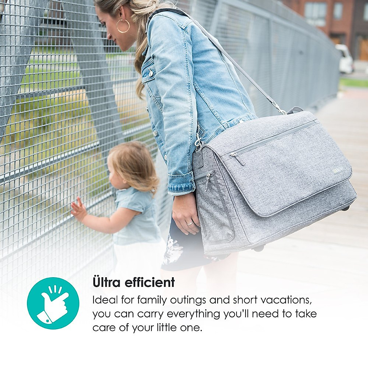 bblüv - Ültra - Large Capacity Diaper Bag, Multi-Function, Mommy Travel bag, Changing Pad included - Diaper Bag with Changing Station – Free hand on the stroller, Tote or Crossbody Holding