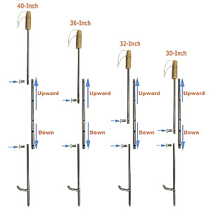 Extra Long Fire Poker - Adjustable 30/32/36/40 Inch Stainless Steel Campfire Stoker Tool for Fireplaces and Fire Pits