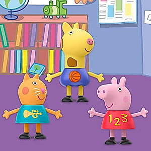 Peppa Pig School Classroom Toy Figures 8-Pack, Peppa Pig, George Pig, Peggi Panda, Candy Cat and More, Back to School Gifts for Kids, Ages 3+ (Amazon Exclusive)